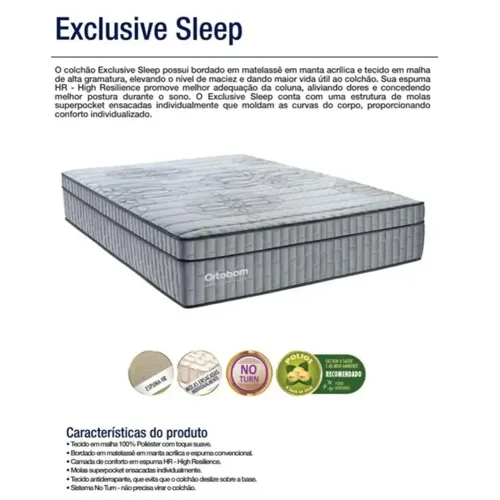 ORTOBOM COLCHAO EXCLUSIVE SLEEP 158X32