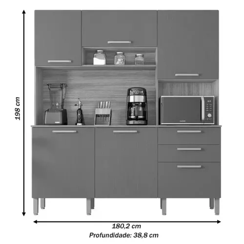 KITS PARANA COZINHA FERRARA FREIJO SOFT